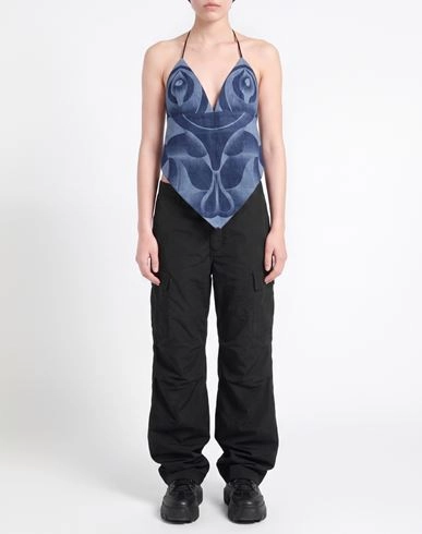 CONNER IVES Printed Denim Halter Top