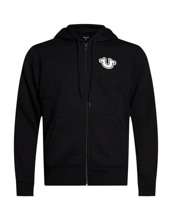 True Religion Cotton & Polyester Fleece Zip-up Hoodie With Appliqu