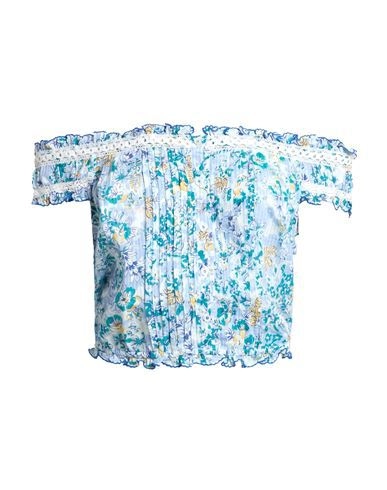 Poupette St Barth Off-the-shoulder Floral Print Gauze Top - Blue