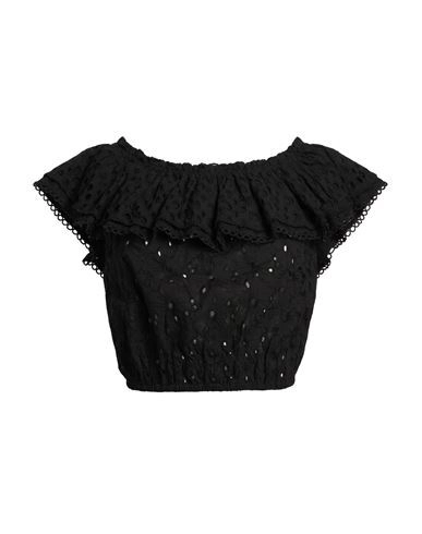 Poupette St Barth Off-the-shoulder Broderie Anglaise Cotton Top - Black