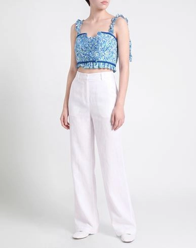 Poupette St Barth Floral Print Shirred Cropped Top