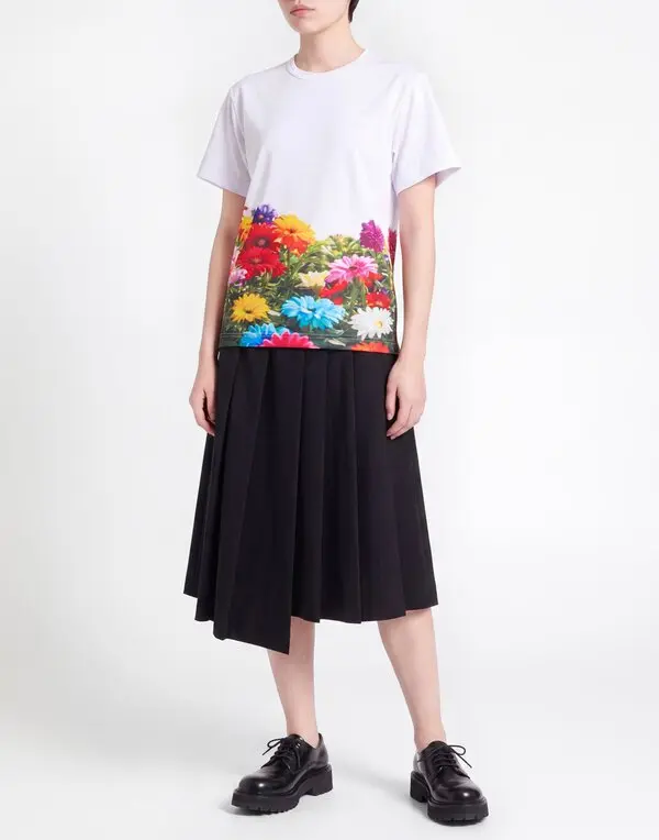 Comme Des Garçons Polyester Floral Print T-shirt - White