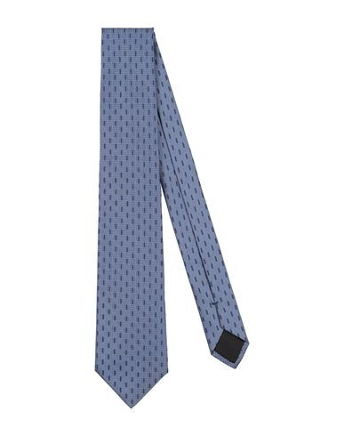 Givenchy Light Brown Silk Neck Tie - Blue