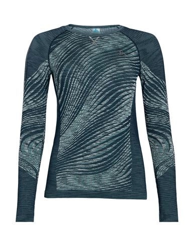 ODLO Long Sleeve T-shirt In Recycled Polyester And Polyamide Blend - Slate Blue