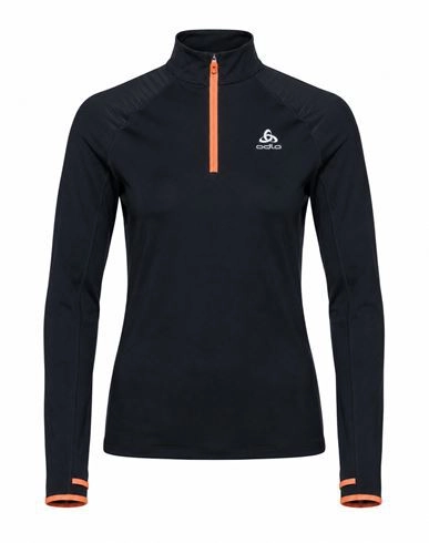 ODLO Base Layer Long Sleeve Half-zip Performance Top With Thumbhole Cuffs - Charcoal