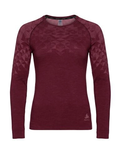ODLO Merino Wool Blend Long Sleeve Base Layer Top - Purple