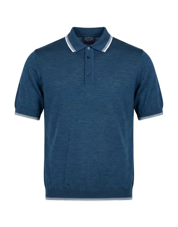 Paul & Shark Polo Shirt Size Virgin Wool, Silk