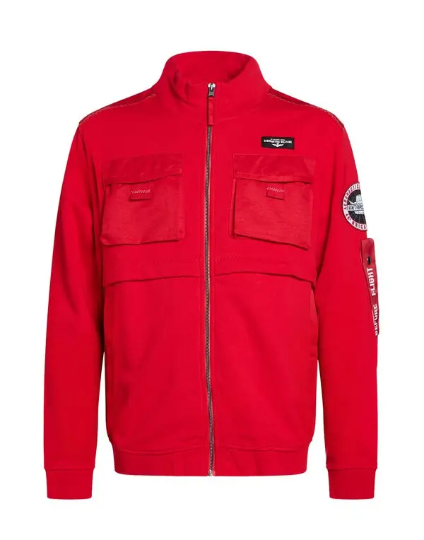 AERONAUTICA MILITARE Fleece Sweatshirt With Appliqués And Zipper Fastening