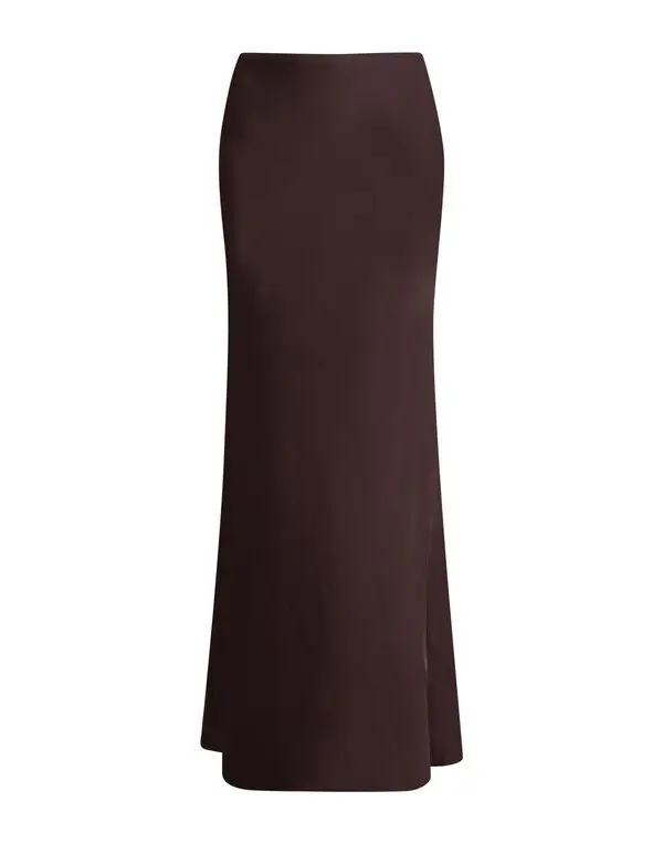 Norma Kamali Chocolate Polyester Maxi Skirt