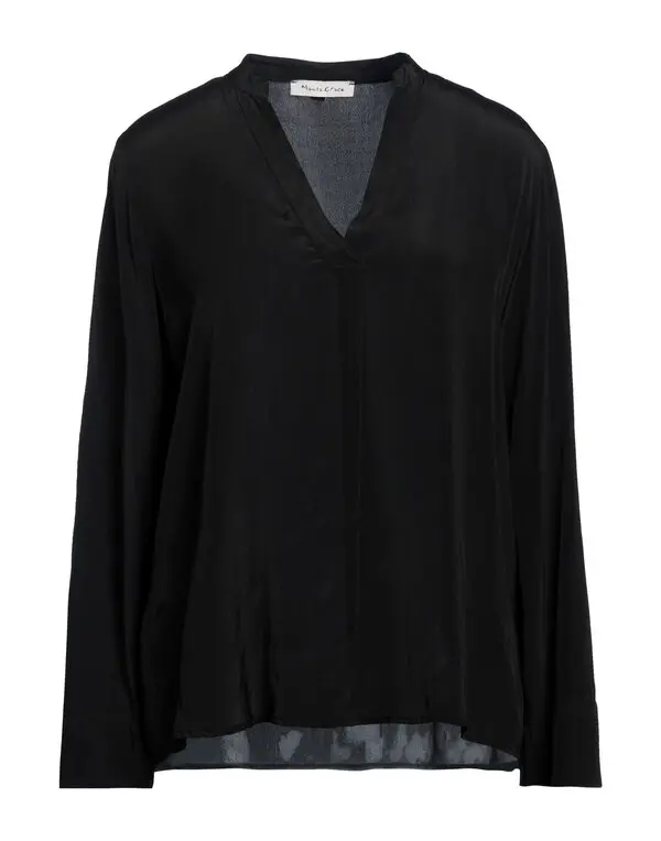 MANILA GRACE Viscose And Silk Blend Long Sleeve V-neck Top