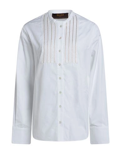MOORER Cotton Shirt With Mandarin Collar And Embroidered Details