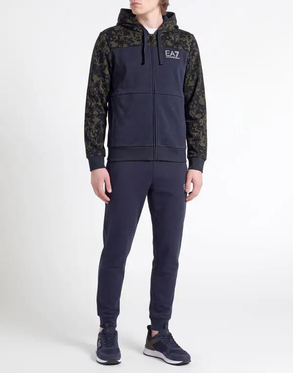 EA7 Cotton And Polyester Zippered Hoodie