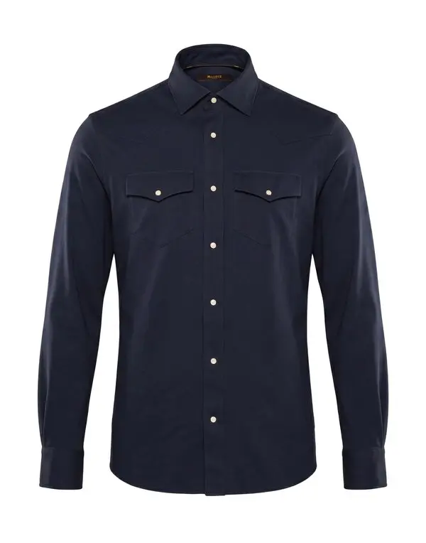 MOORER Shirt Size Cotton - Blue
