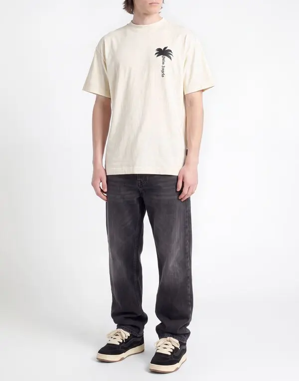 Palm Angels T-shirt Cream Size Cotton