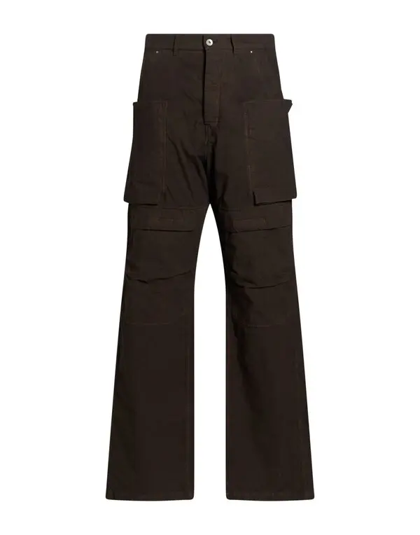 Rick Owens Chocolate Cotton Cargo Pants