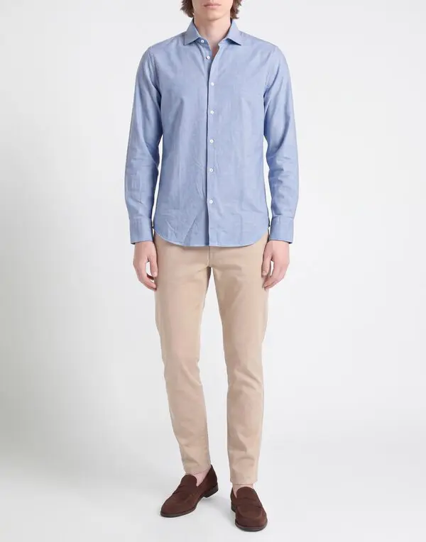 MANUEL RITZ Shirt Size Cotton, Elastane - Blue