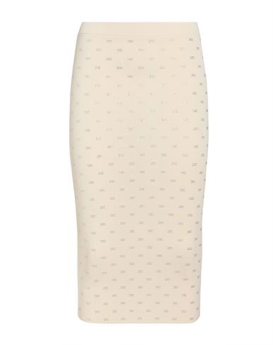 Elisabetta Franchi Viscose And Polyamide Midi Skirt - Cream