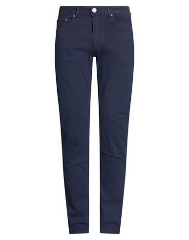 MANUEL RITZ Cotton Elastane Stretch Twill Pants - Blue