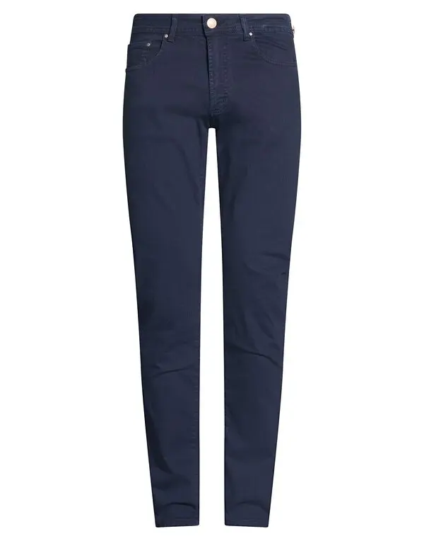 MANUEL RITZ Cotton Elastane Stretch Twill Pants - Blue