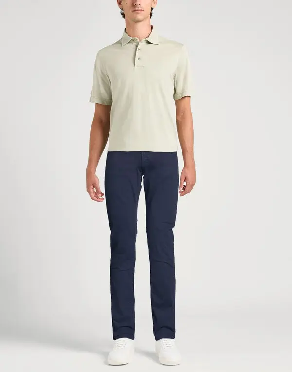 MANUEL RITZ Cotton Elastane Stretch Twill Pants - Blue