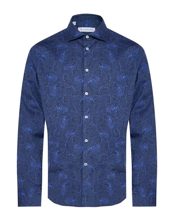 MANUEL RITZ Shirt Size Cotton, Elastane