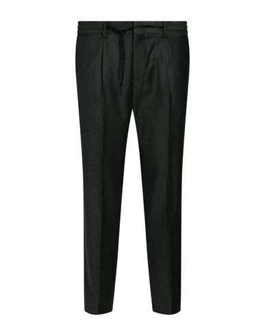 PAOLONI Virgin Wool Blend Houndstooth Tailored Trousers - Dark Green