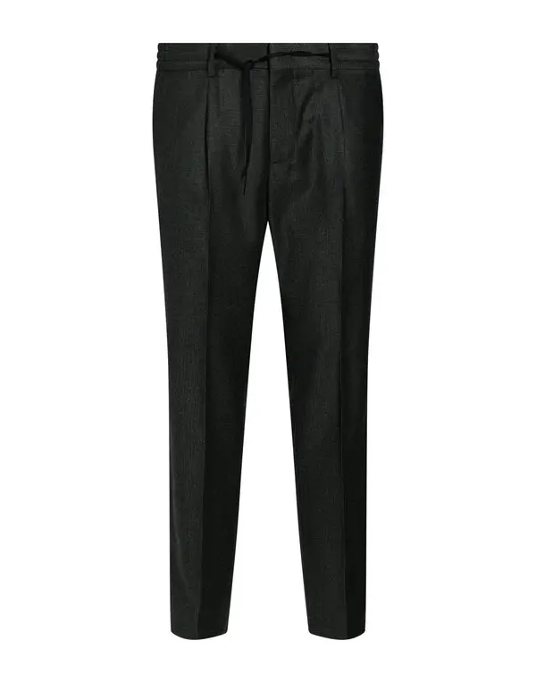 PAOLONI Virgin Wool Blend Houndstooth Tailored Trousers