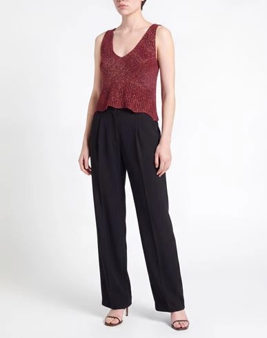 COMPAGNIA ITALIANA Copper Viscose & Polyester Metallic Knit Cropped Top