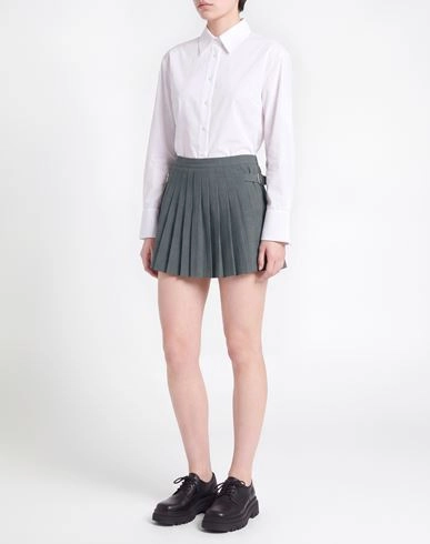 Sandro Pleated Flannel Skirt With Strap Detailing