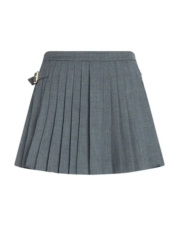 Sandro Pleated Flannel Skirt With Strap Detailing