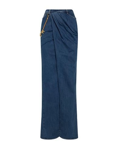 Elisabetta Franchi Flared Denim Skirt With Charm Detail