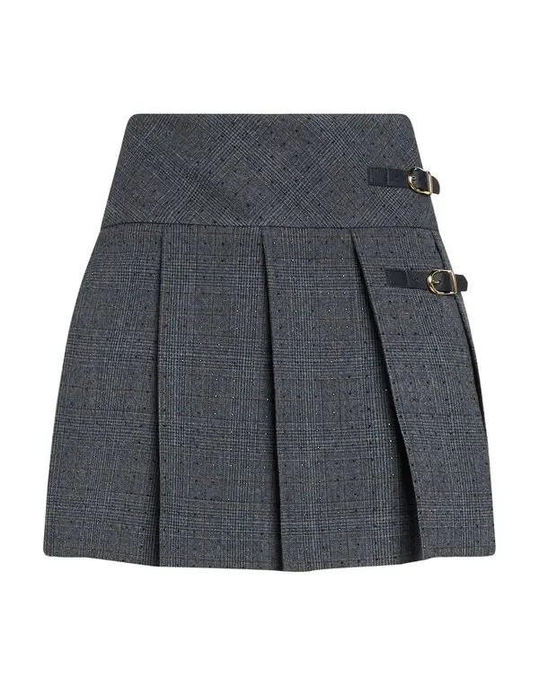 Sandro Pleated Glen Plaid Mini Skirt With Crystal Embellishments