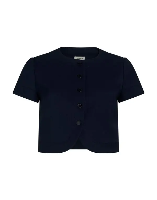 Sandro Cropped Crewneck Short Sleeve Top