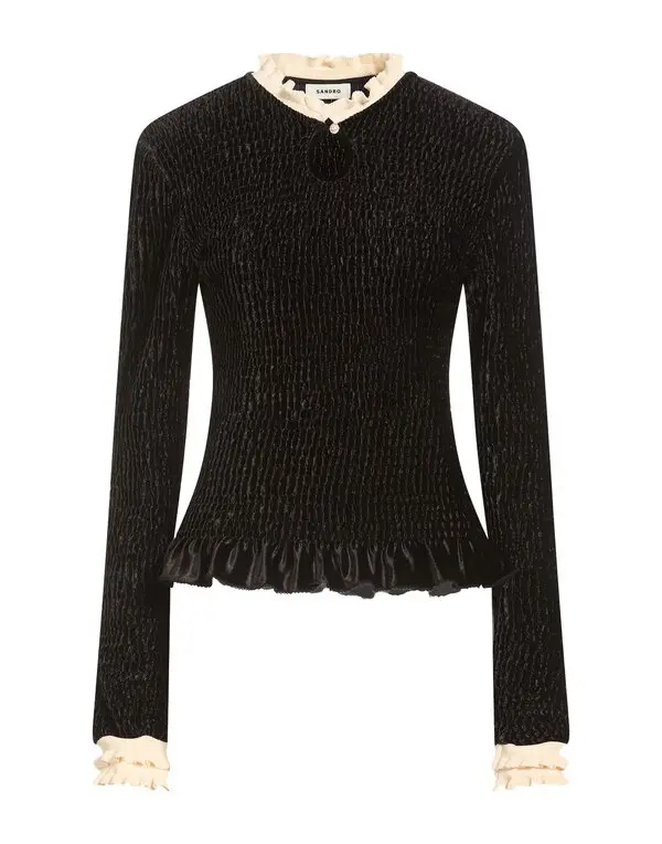 Sandro Chenille Turtleneck Top
