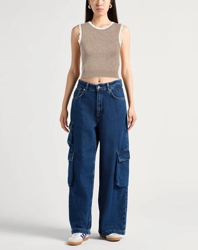 Sandro Taupe Wool, Polyamide, Cashmere, And Elastane Knit Tank Top