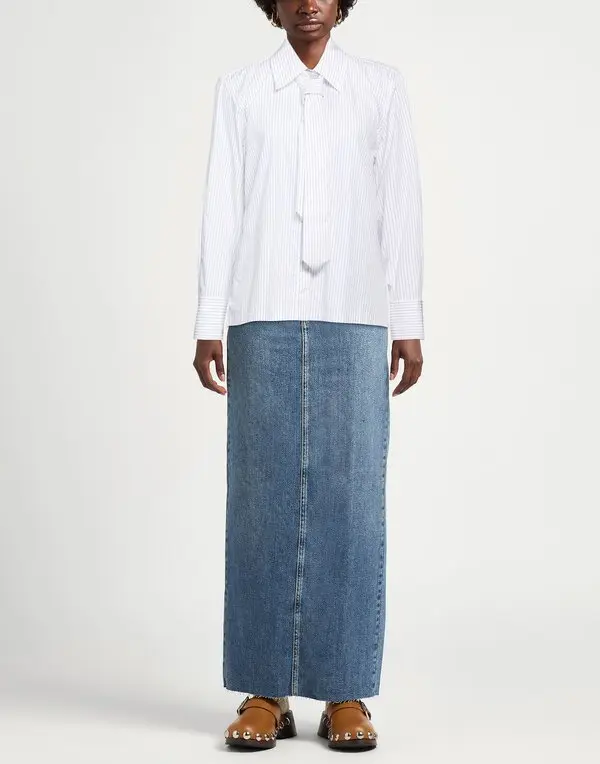 Sandro Striped Cotton Poplin Shirt With Embellishments