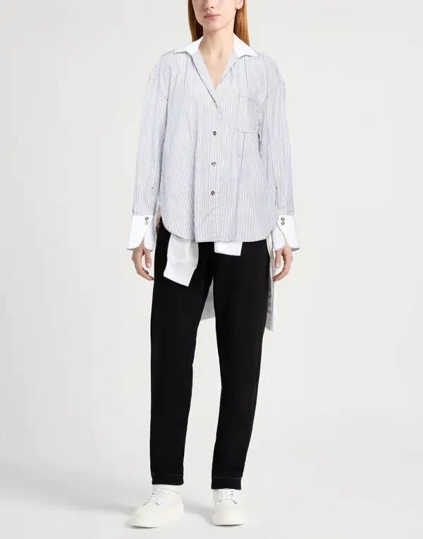 Sandro Cotton Poplin Striped Oversized Shirt