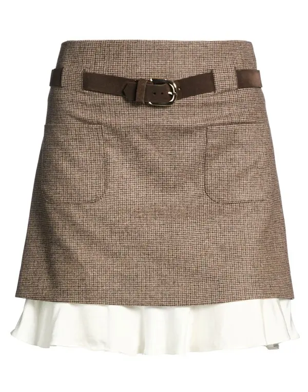 Sandro Mini Skirt Size Virgin Wool, Polyester, Elastane