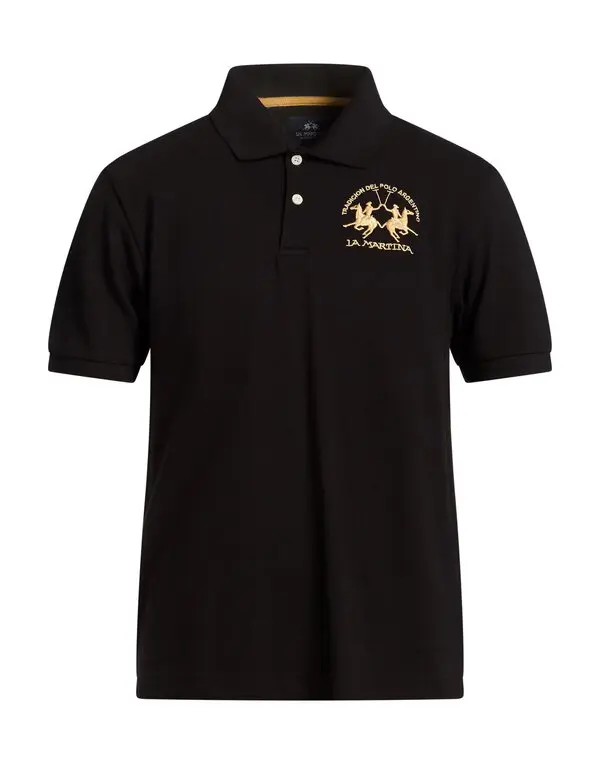 LA MARTINA Polo Shirt Size Cotton - Black