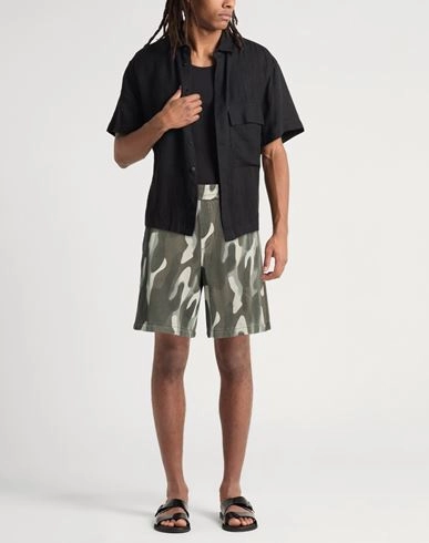 Armani Exchange Camouflage Print French Terry High Waisted Shorts