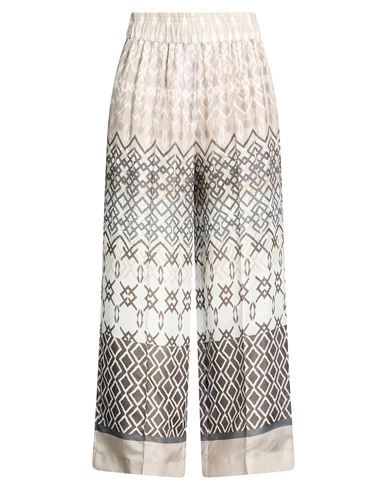 Brunello Cucinelli Silk Chiffon Printed Pajama Pants - Beige