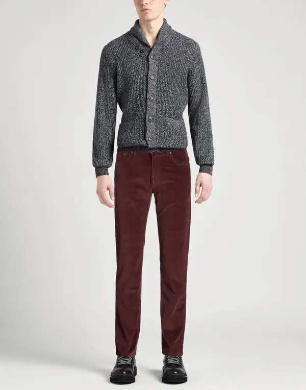 MOORER Pants Burgundy Size Cotton, Elastane