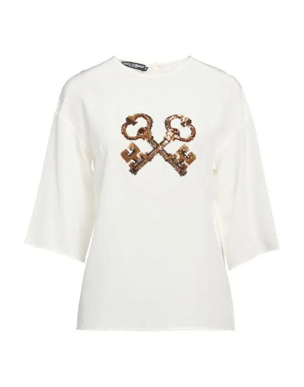 Dolce & Gabbana Crepe T-shirt With Sequin Appliqu