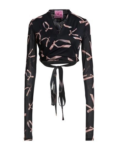 Pinko Wrap Top With Long Sleeves And Deep Neckline