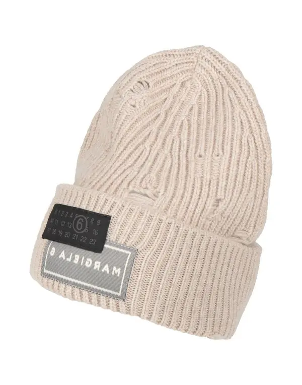 MAISON MARGIELA Ribbed Knit Beanie With Distressed Details