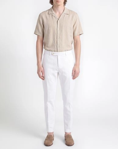 BOSS Pants Sand Size Cotton, Linen, Elastane - White