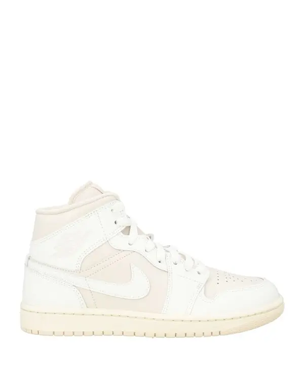 JORDAN Air 1 Mid Leather And Textile High-top Sneakers - Beige