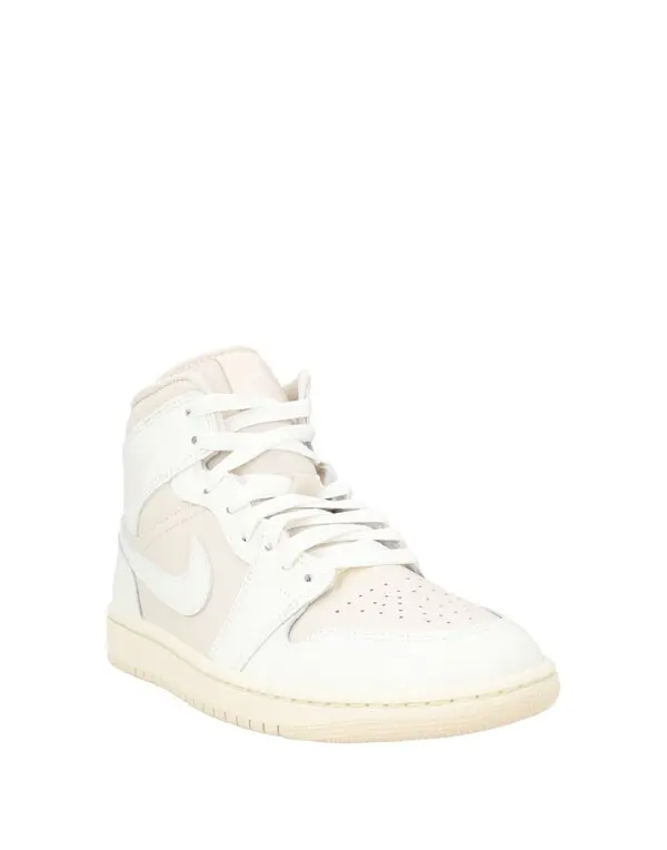 JORDAN Air 1 Mid Leather And Textile High-top Sneakers - Beige
