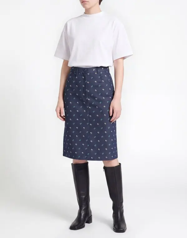 Paul & Joe Cotton-blend Jacquard Midi Skirt - Blue