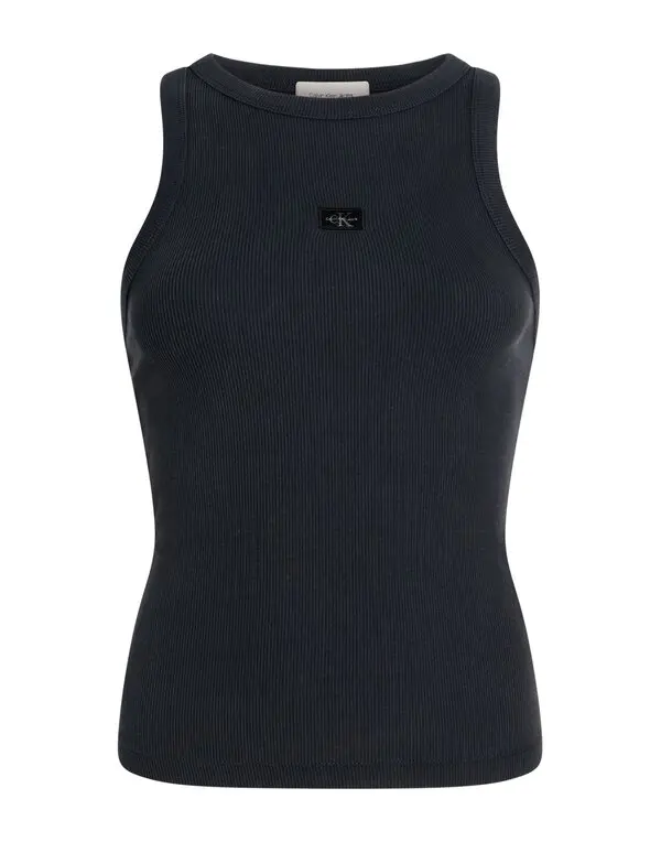 Calvin Klein Ribbed Cotton Blend Cold-shoulder Tank Top